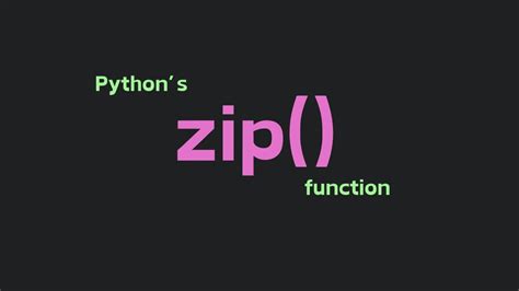 Python Zip Function Explained In Minute YouTube