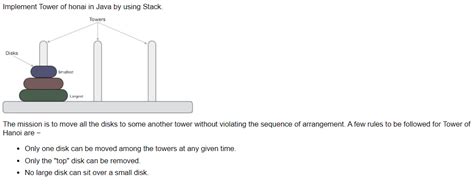 Solved Implement Tower Of Honai In Java By Using Stack Chegg Com