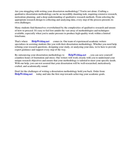Sample Qualitative Dissertation Methodology Pdf Methodology Qualitative Research
