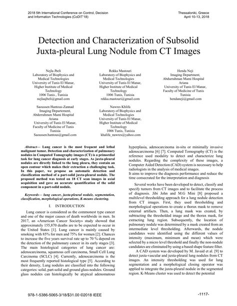 Pdf Detection And Characterization Of Subsolid Juxta Pleural Lung Nodule From Ct Images