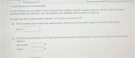 Solved A Graphing Device Is Recommended In This Problem You Chegg