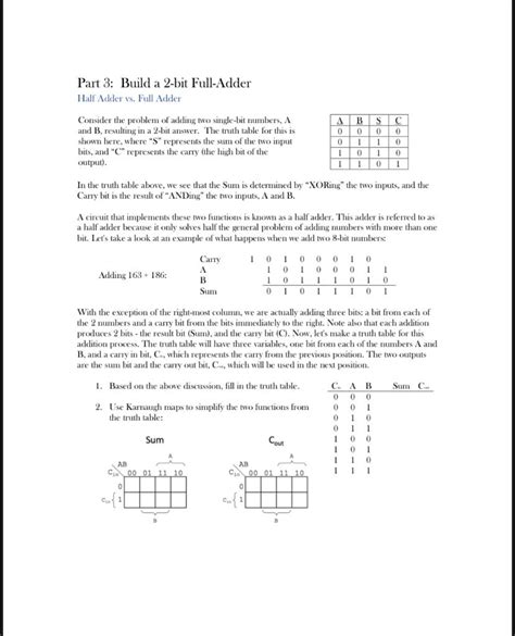 solved part 3 build a 2 bit full adder half adder vs full