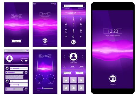Phone Gui Template Wireframe Ui Kit Royalty Free Vector