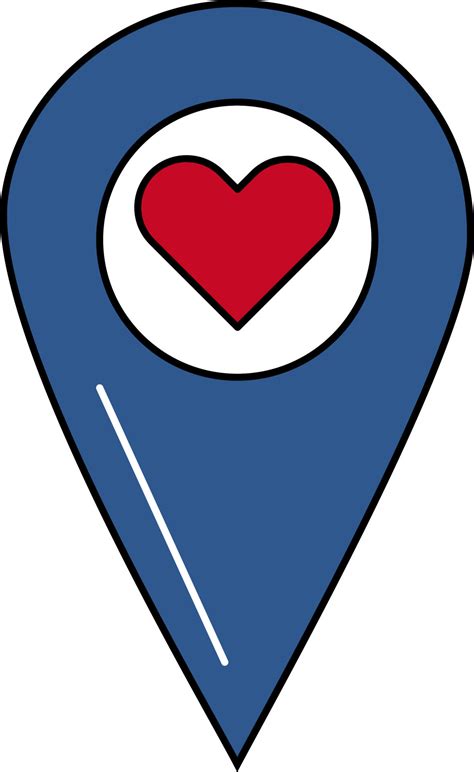 Heart Location Pointer Icon In Blue And Red Color 24144026 Vector Art