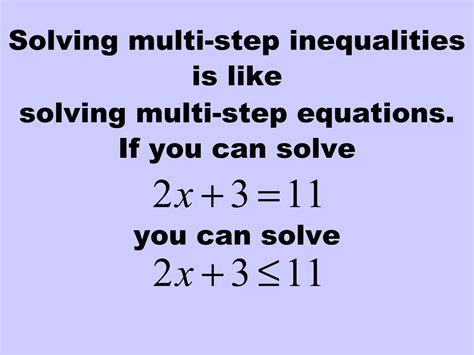Solving Multi Step Inequalities PPT