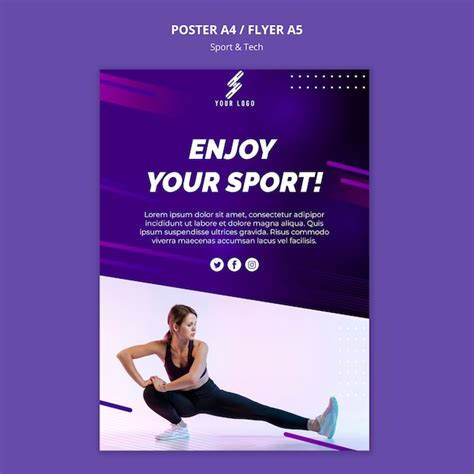 Free PSD Sports And Tech Poster Template With Photo