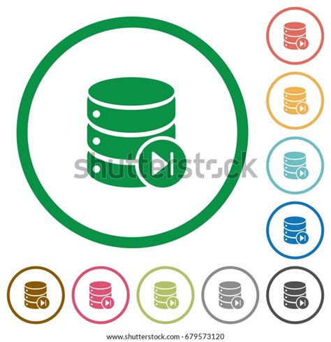 database macro next flat color icons stock vector royalty free