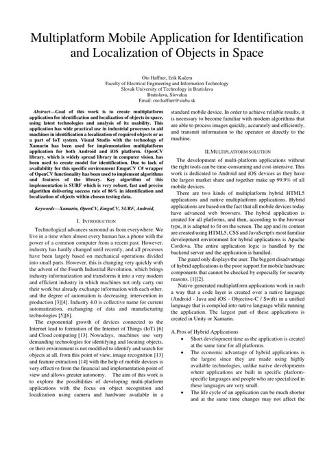 PDF Multiplatform Mobile Application For Identification And