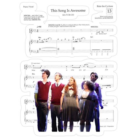 Ride The Cyclone This Song Is Awesome Sheet Music Sticker In 2025