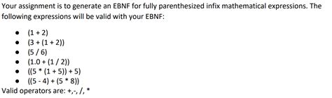 Solved Your Assignment Is To Generate An EBNF For Fully Chegg