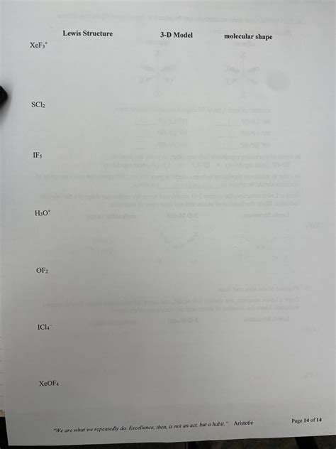 [solved] Lewis Structure 3 D Model Molecular Shape Xef3 Sc12 If 5 So Course Hero