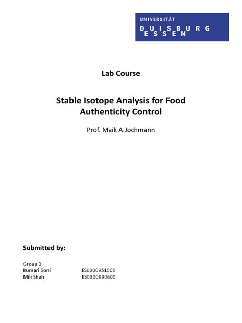 PDF Stable Isotope Analysis Report DOKUMEN TIPS