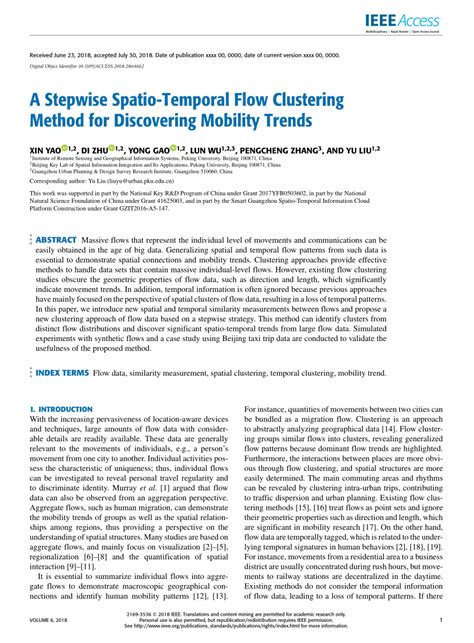 Pdf A Stepwise Spatio Temporal Flow Clustering Method For Discovering