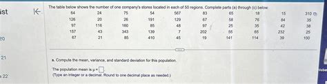 Solved istThe table below shows the number of one company's | Chegg.com