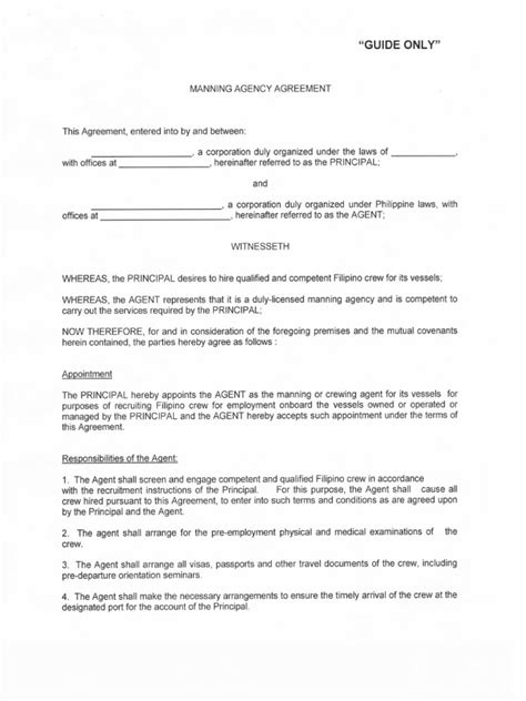 Poea Manning Agreement Pdf Employment Social Programs