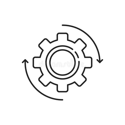 Thin Line Efficient Process And Operation Icon Stock Vector