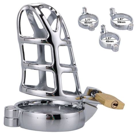 Stainless Steel Male Chastity Cage With Padlock Extreme Sex Machines