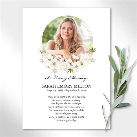 Memorial Funeral Cards For Celebration Of Life Events Memorial Service