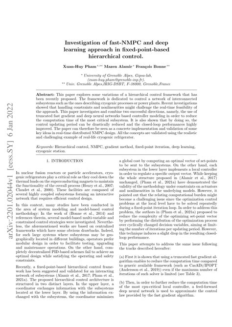 Pdf Investigation Of Fast Nmpc And Deep Learning Approach In Fixed