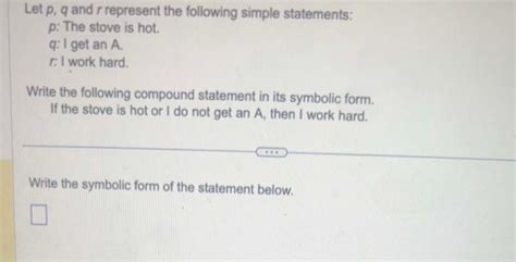solved let p q and r represent the following simple