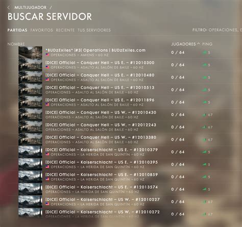 all servers in server browser for bf1 are empty in the us when i do