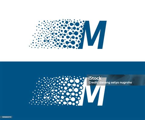 추상 점선 M 편지 디지털 로고 벡터 개념에 대한 스톡 벡터 아트 및 기타 이미지 개념 과학 구 Istock