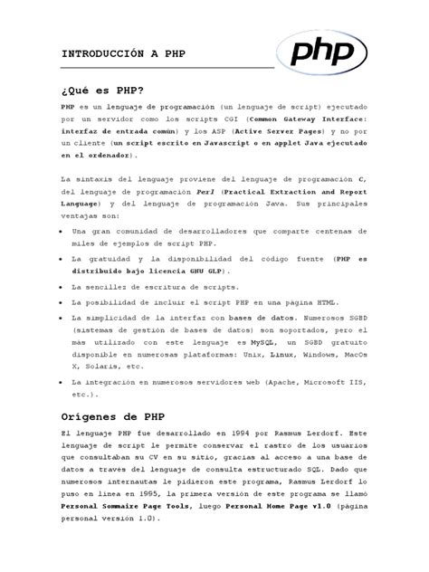 Ejercicios en PHP | PDF | Php | Servidor web
