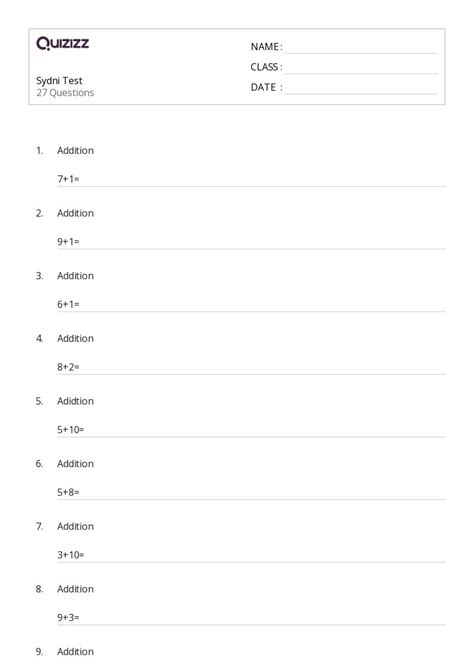 50 Addition Worksheets For 5th Class On Quizizz Free And Printable