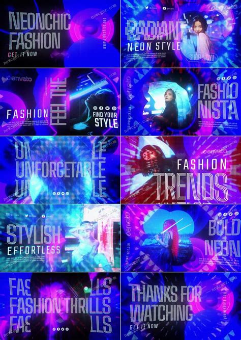 别致的时尚复古霓虹灯效果的图文内容展示ae模板ae模板新cg儿newcger