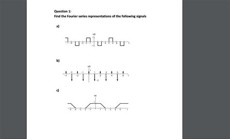 Solved Question 1 Find The Fourier Series Representations