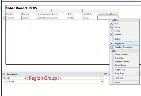 SSRS Running Total