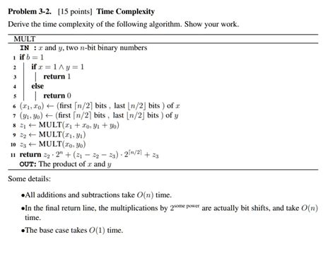 Problem 3 2 Time Complexity Derive The Time Complexity Of The
