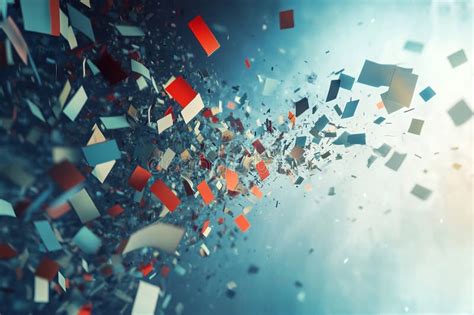 Colorful Fragments Floating In A Dynamic Abstract Space Environment Stock Illustration