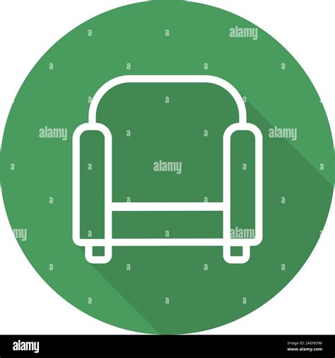 Armchair flat linear long shadow icon. Vector line symbol Stock Vector Image & Art - Alamy