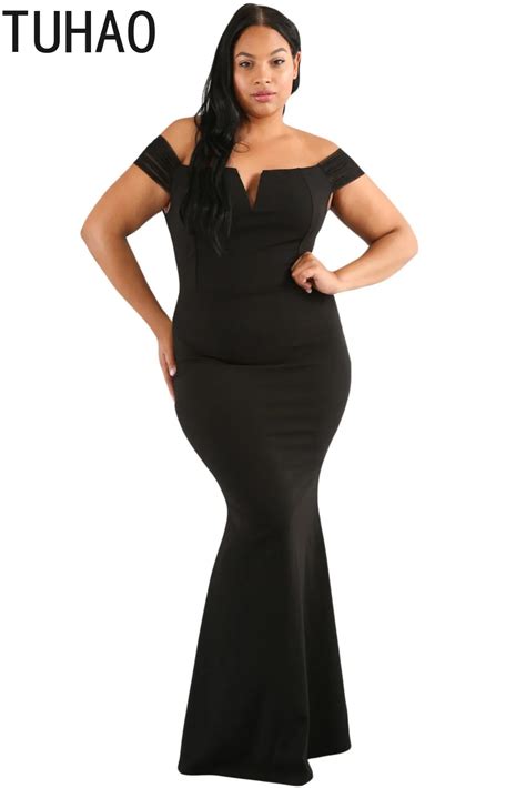 Tuhao Sexy Plus Size 3xl Elegant Black Party Dresses 2018 Bodycon Women