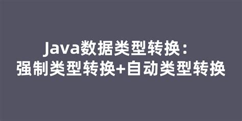 Java数据类型转换：强制类型转换自动类型转换java 类型强制转换条件 Csdn博客