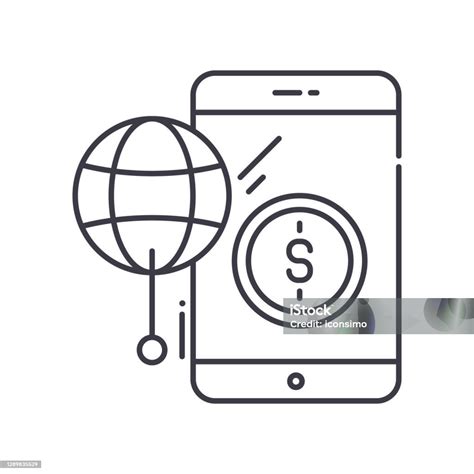 온라인 세계 뱅킹 아이콘 선형 절연 일러스트레이션 얇은 선 벡터 웹 디자인 기호 흰색 배경에 편집 가능한 스트로크와 개요 개념 기호 개념에 대한 스톡 벡터 아트 및 기타