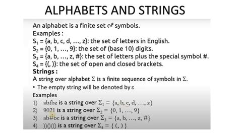 lecture 1 alphabet strings language chomsky types of grammar pptx