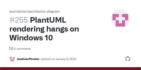 Plantuml Rendering Hangs On Windows 10 · Issue 255 · Asciidoctorasciidoctor Diagram · Github