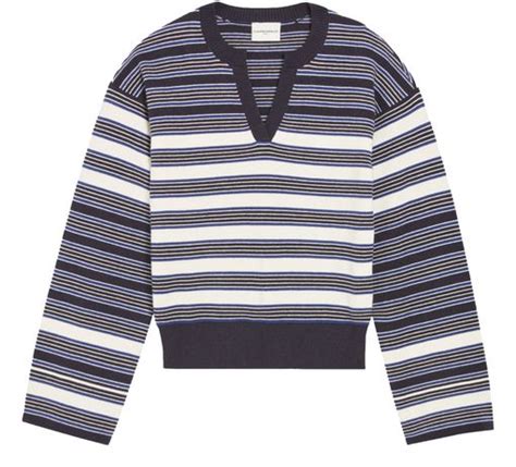 스트라이프 헨리 넥 스웨터 니트 끌로디 피에로 페칭 Fetching