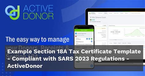 Example Section 18a Tax Certificate Template Free