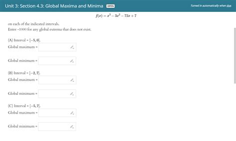 Solved Unit 3 Section 4 3 Global Maxima And Minima Open