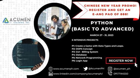 Acumen It Training Inc On Linkedin Acumenph Python Chinesenewyear