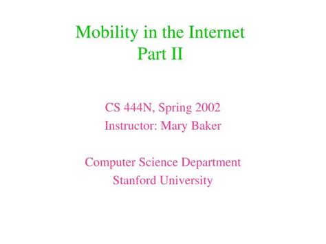 PPT Mobility In The Internet Part II PowerPoint Presentation Free Download ID