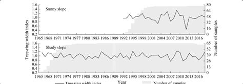 Tree Ring Width Residual Chronologies Solid Black Line And The Sample