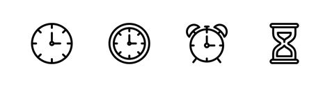 Time And Clock Line Icon Set Watch Timer Current Time Illustration 49342824 Vector Art At