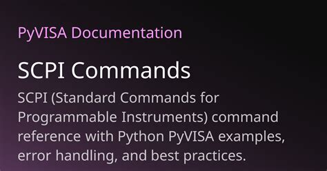 Scpi Commands