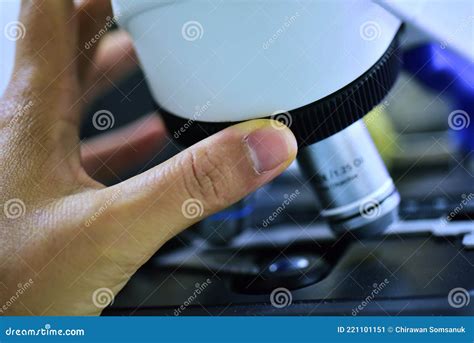 Microscope In Laboratory Equipment Analyzer Stock Image Image Of
