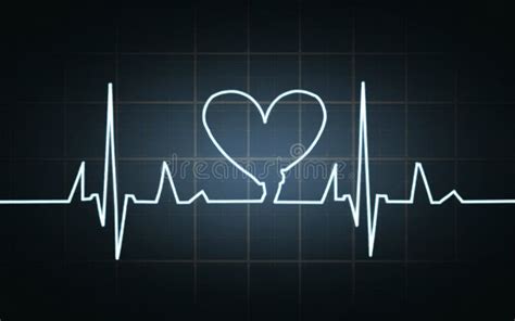 Heart Rate Monitor Ekg Heartbeat Graphic Design Medical Healthcare Blue Ecg Wave Line Life Love