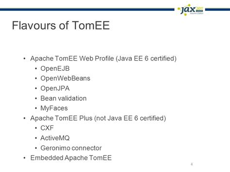 1 Apache Tomee Javaee Web Profile On Tomcat Jonathan Tomee Ppt